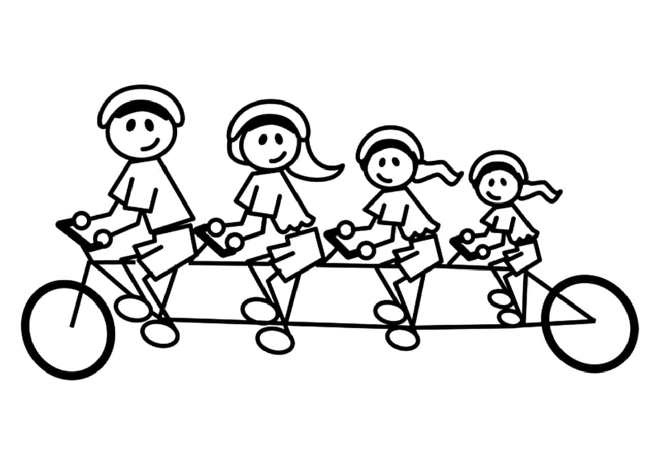 Stick Family Of 4 Clip Art