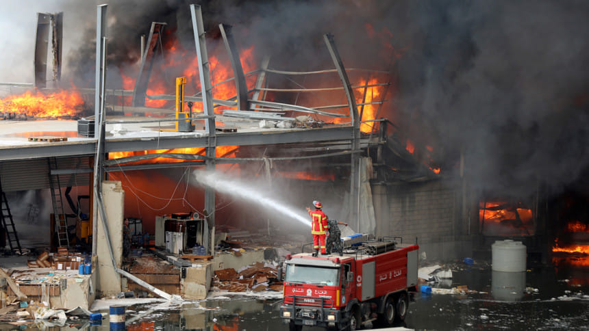 Big fire at Beirut port rattles residents a month after huge explosion ...