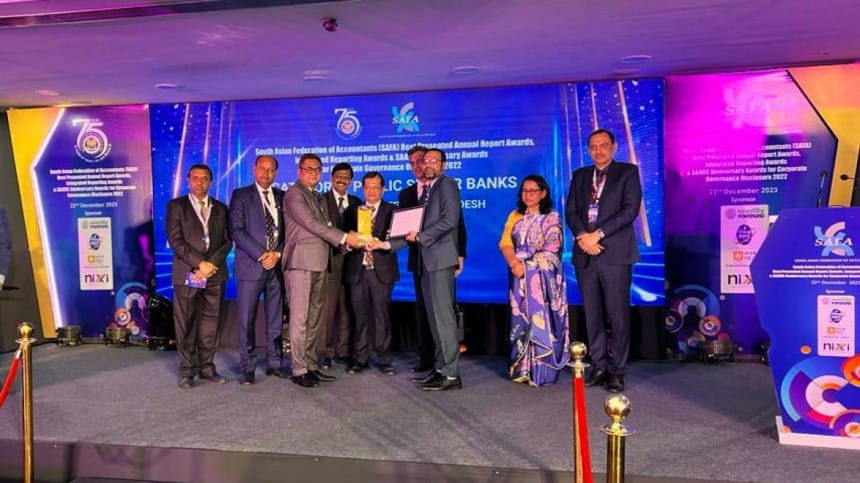 Agrani Bank wins SAFA gold award | The Daily Star