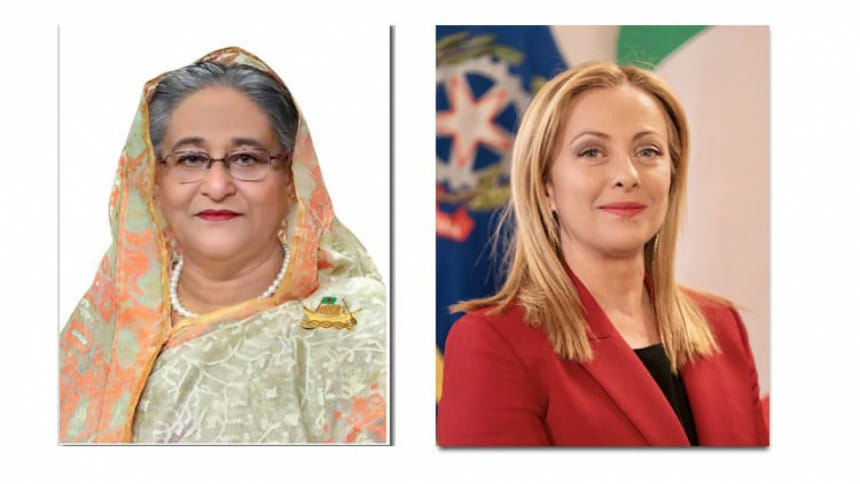 Italian PM Meloni greets Hasina on re-election