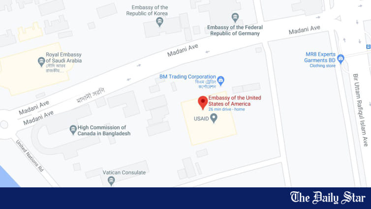 Bag with fake IED hurled at US embassy security guard | The Daily Star