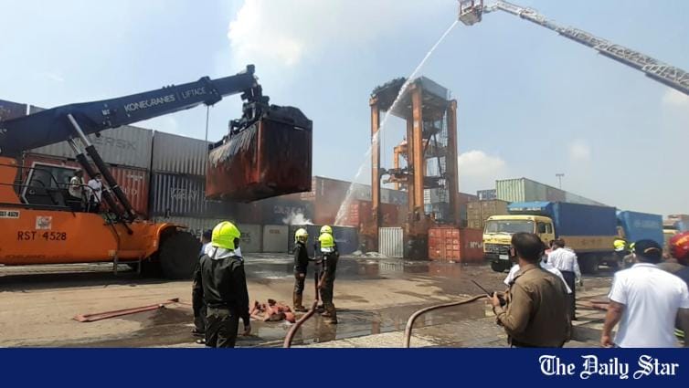 Fire damages a container in Ctg port | The Daily Star