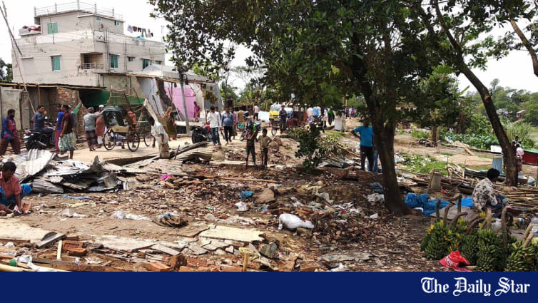 Drive demolishes 83 structures on Khowai river | The Daily Star