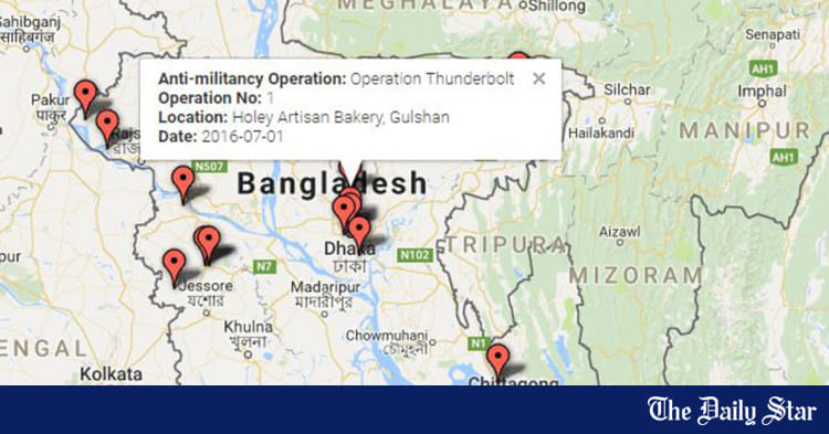 Interactive map: Gulshan militant attack and its aftermath