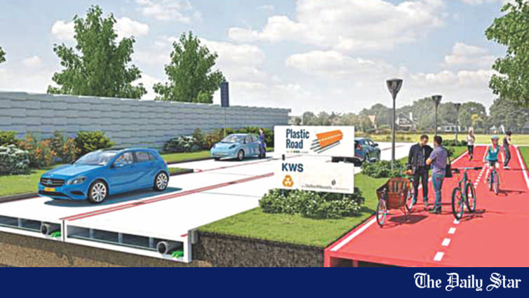 Roads made of plastic bottles! | The Daily Star