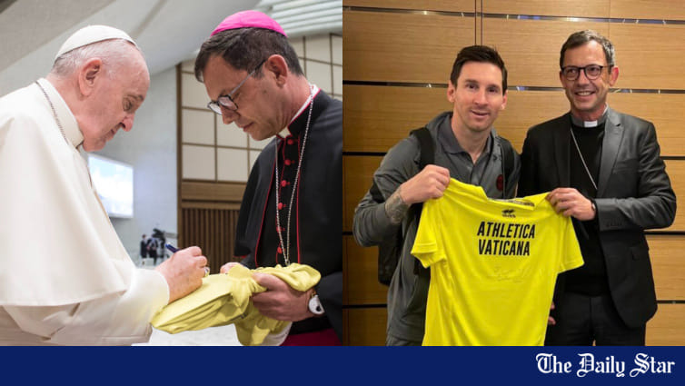 Pope gives Lionel Messi signed shirt | The Daily Star