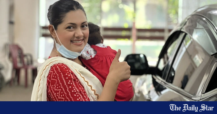 Tisha back to work, accompanied by her daughter | The Daily Star