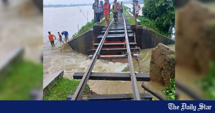 Floodwaters wash away bridge, cut off rail connection with Netrokona ...