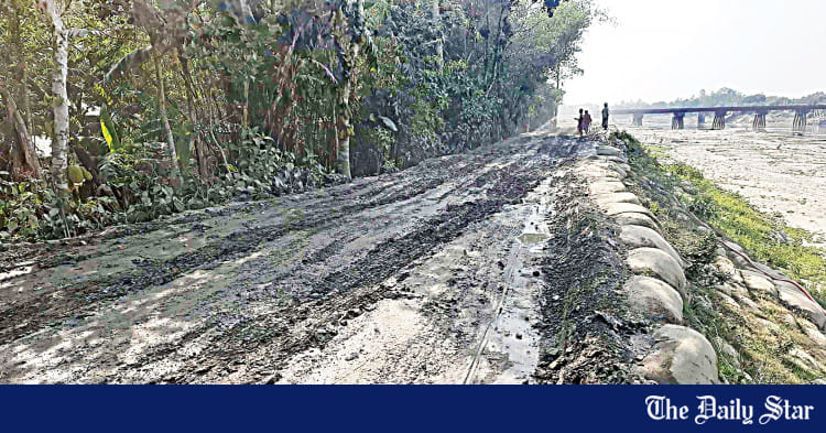 Town protection embankment, riverside villages face erosion threat ...