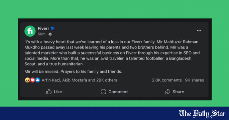 Fiverr pays tribute to Mir Mugdho | The Daily Star