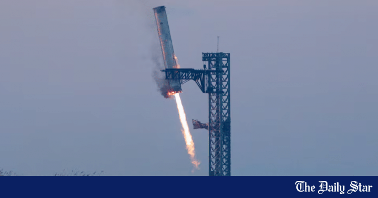 SpaceX catches reusable rocket with giant tower arms | The Daily Star