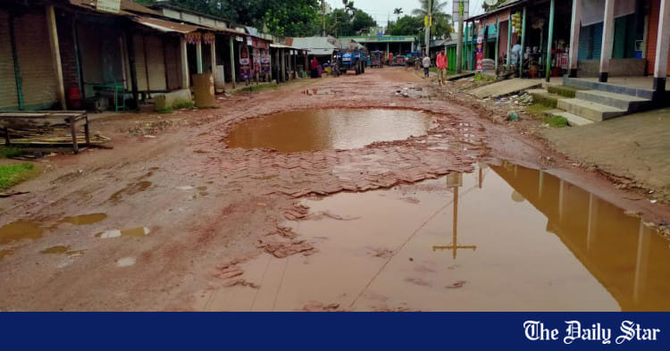 Dhobaura–M’singh road in a sorry state | The Daily Star