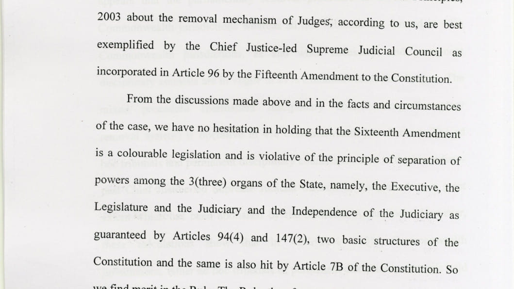 HC scraps 16th amendment | The Daily Star